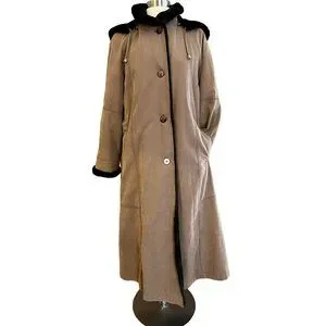Utex | Jackets & Coats | Vintage Utex Long Brown Coat With Faux Fur ...